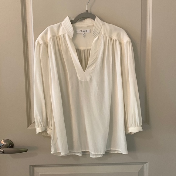 Frame Denim | Tops | Frame Off White Silk Blouse | Poshmark